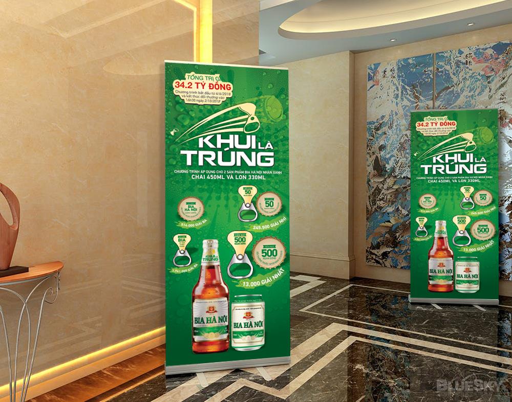 Standee Bia Hà Nội Xanh